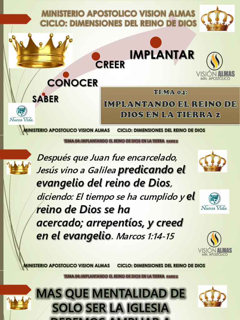 REINO DE DIOS TEMA 04 IMPLANTANDO EL REINO PARTE 2 | PDF | Reinado y ... REINO DE DIOS TEMA 04 IMPLANTANDO EL REINO PARTE 2 | PDF | Reinado y ...