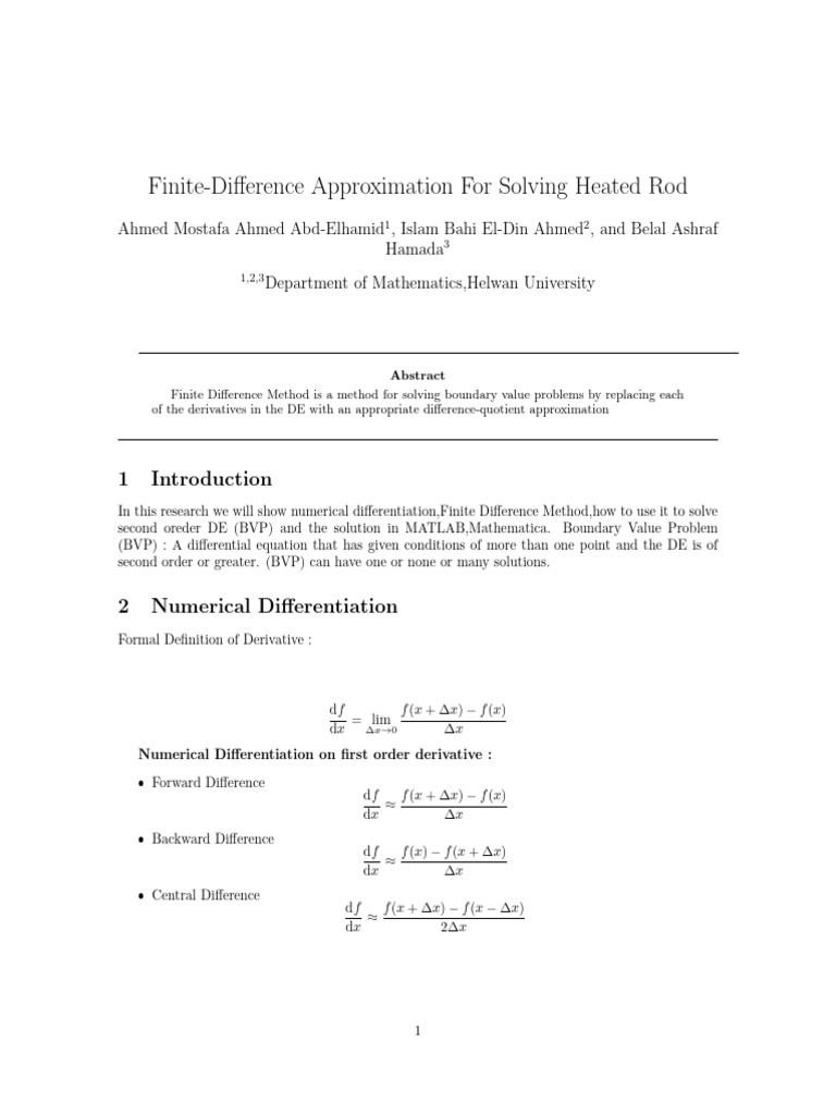 Finite Difference | PDF | Finite Difference | Numerical Analysis