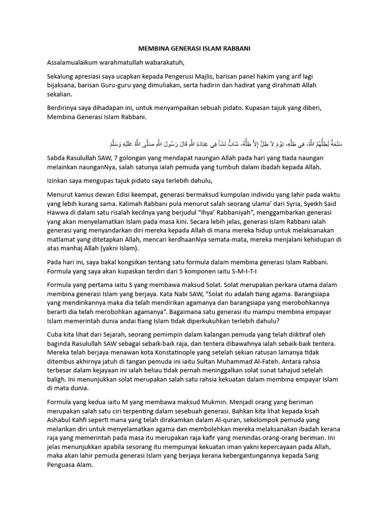 Membina Generasi Islam Rabbani | PDF | Pengembangan Diri | Agama & Spiritualitas