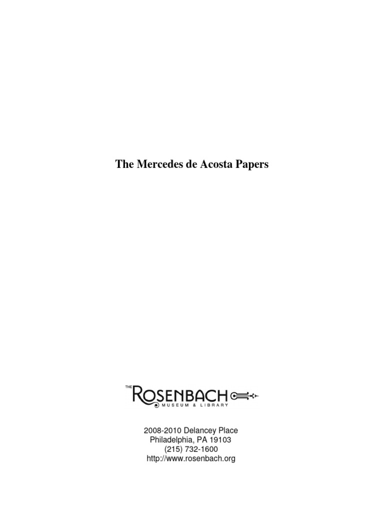 The Mercedes de Acosta Papers.520 - 240204 - 152627 | PDF | History ...