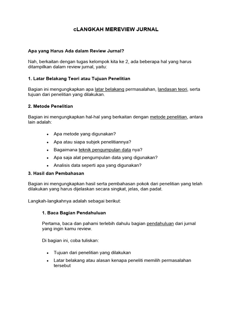 Langkah Mereview Jurnal | PDF | Sains & Matematika