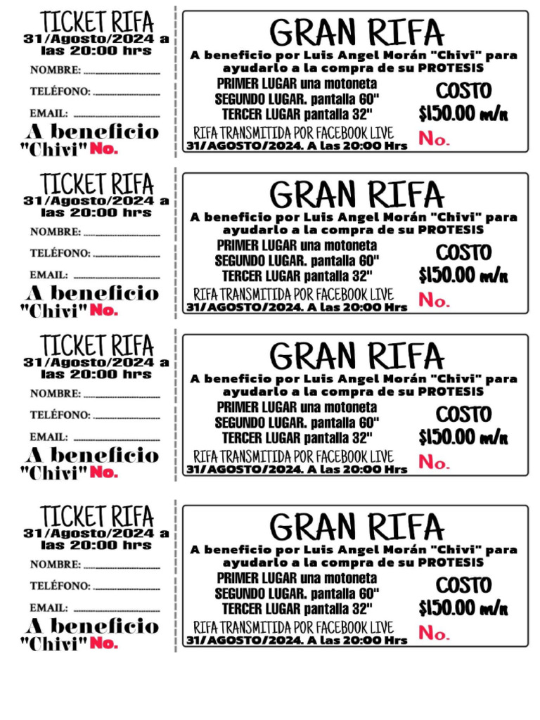 Boletos Rifa | PDF
