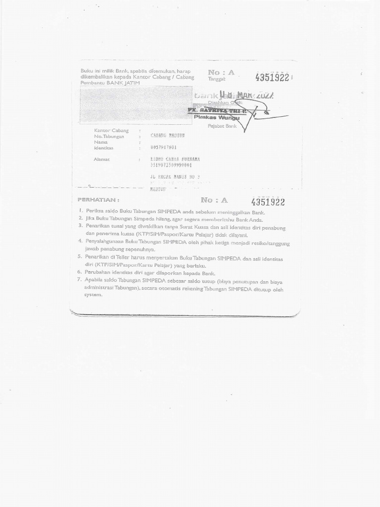 Scan No Rek Karyawan | PDF