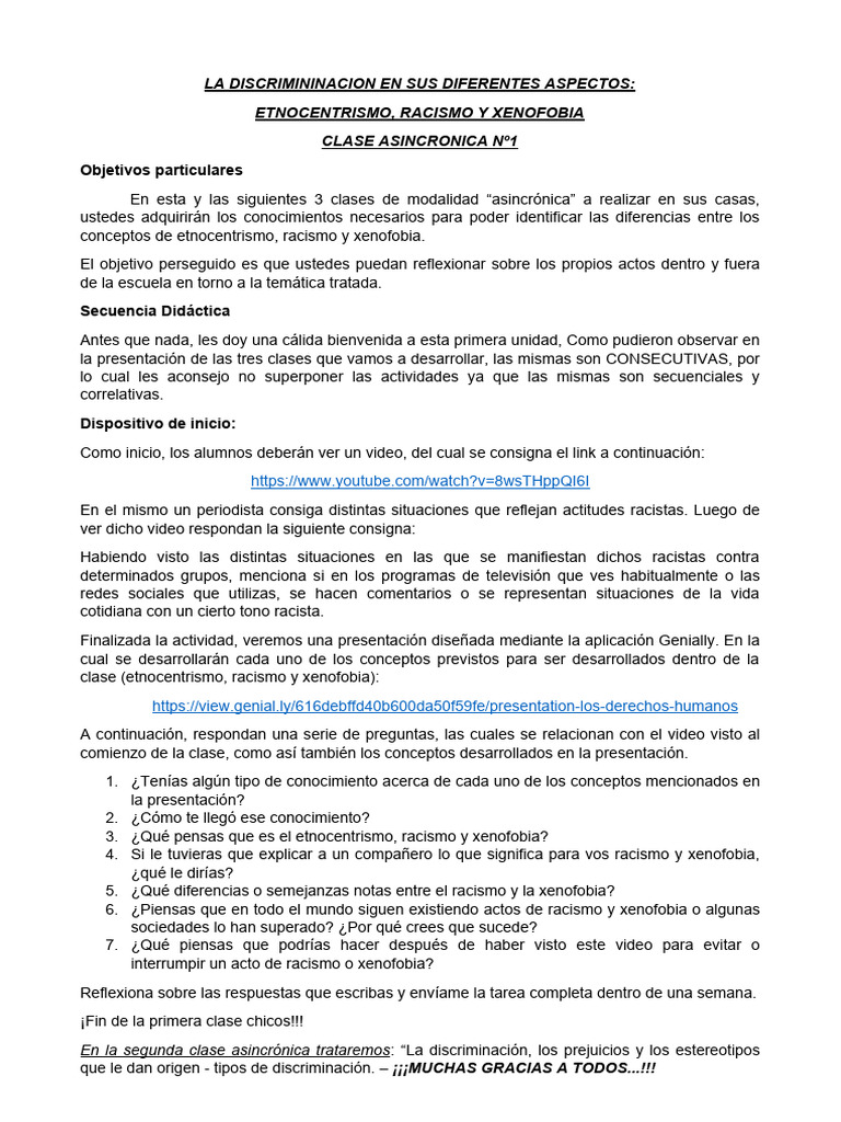 SANTIAGO J. GONZALEZ (Santiago Gonzalez) - DISCRIMINACION CLASE 1 ...