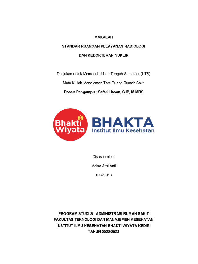 Standar Ruangan Pelayanan Radiologi Dan | PDF
