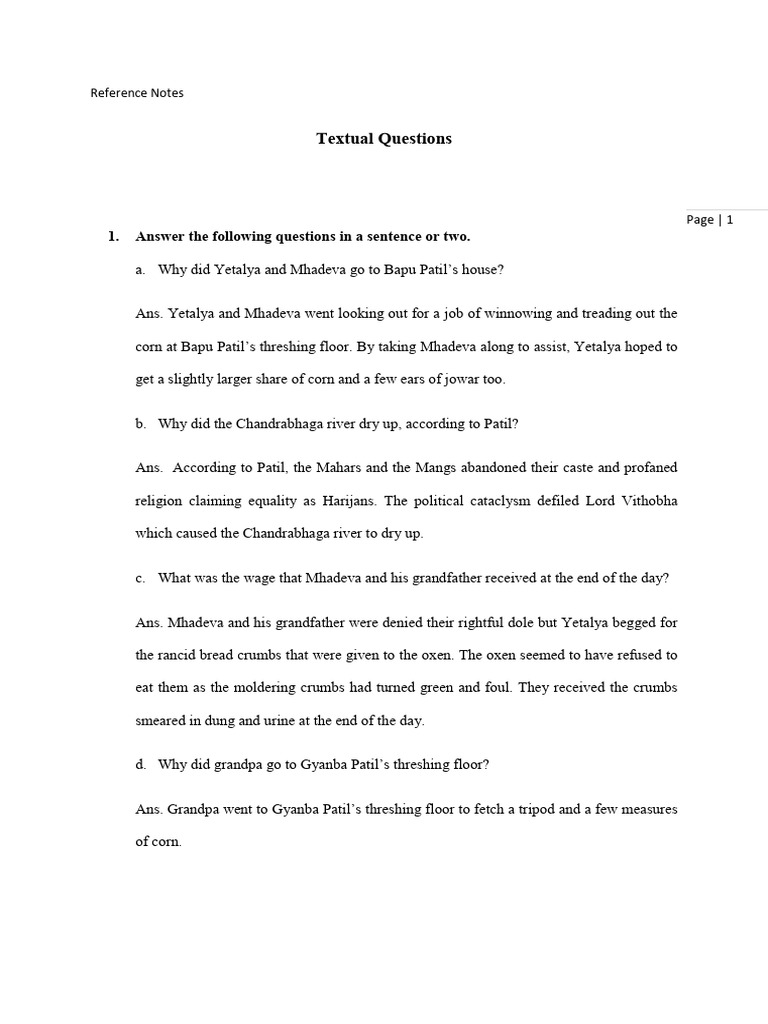 The Poisoned Bread Notes Mgu | PDF | Dalit | Caste