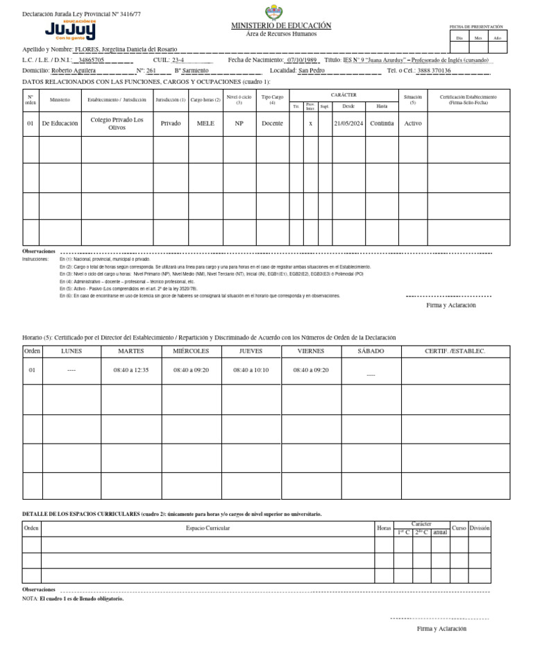 Decl Jurada Jor 2024 | PDF