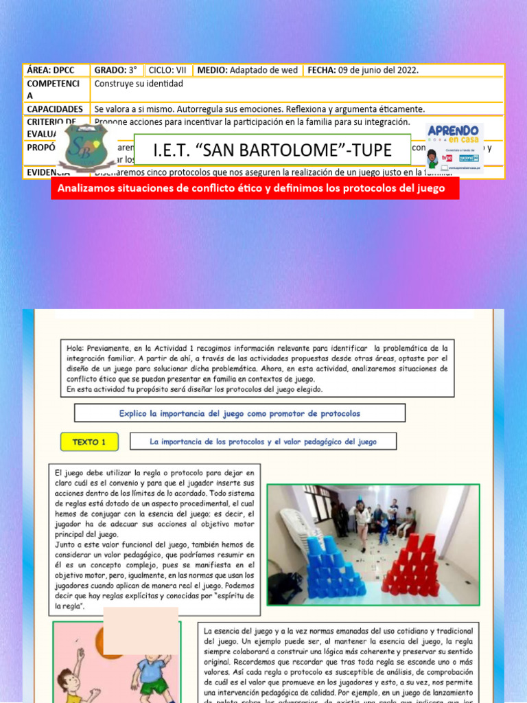 3ero Experiencia de Aprendizaje DPCC | PDF