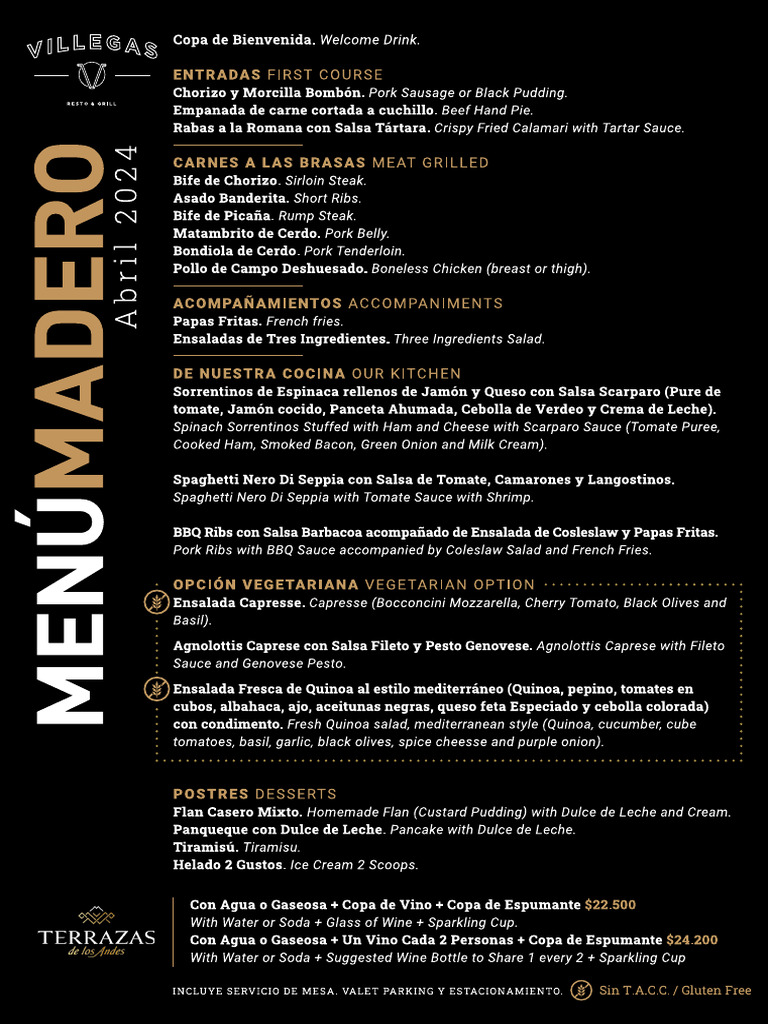 Menu Madero | PDF