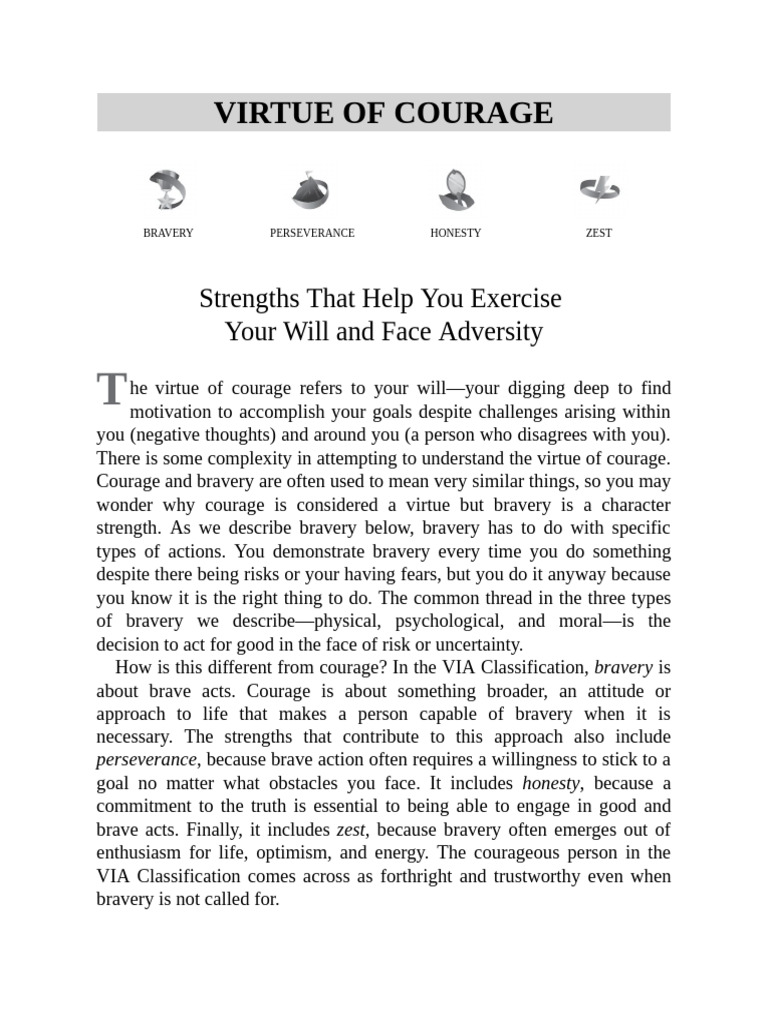The Power of Character Strengths Courage | PDF | Courage | Fear
