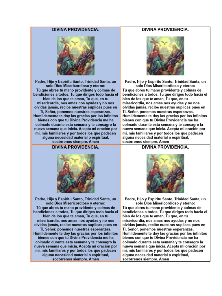 Divina Providencia | PDF | Oración | Dios