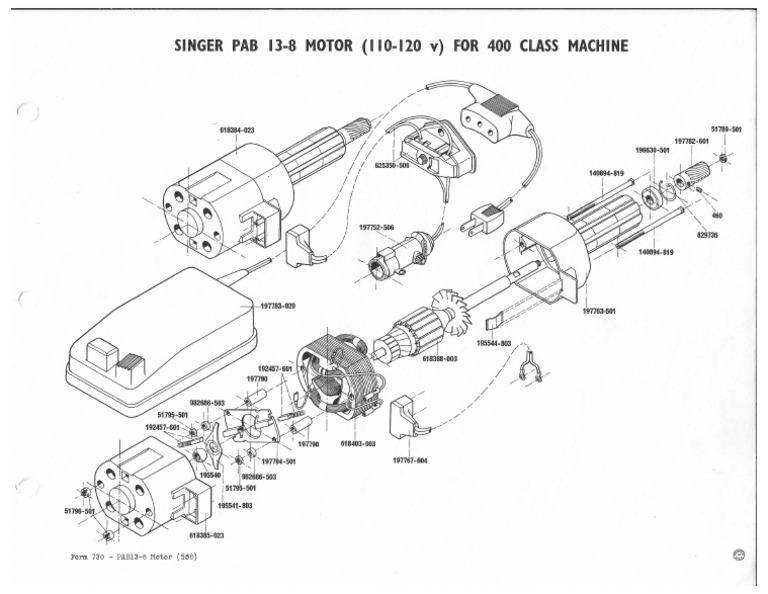 Motor Diagram-Singer PAB 13-8 | PDF