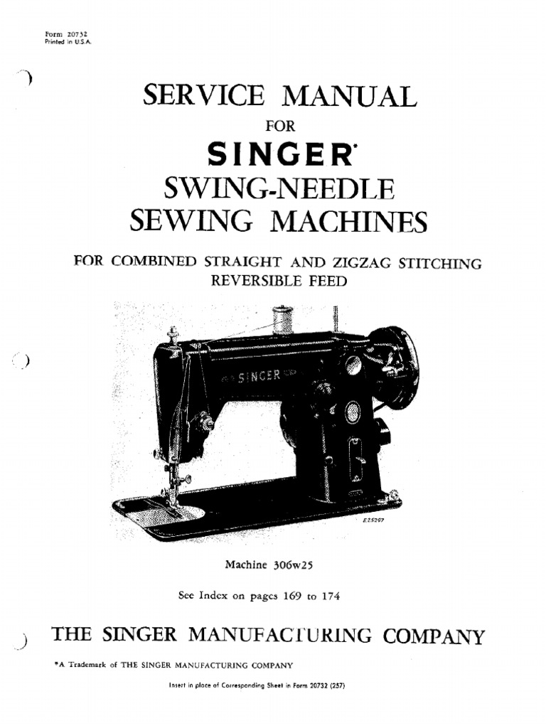 Singer Sewing Machine Service Manual | PDF | Sewing Machine | Sewing Needle