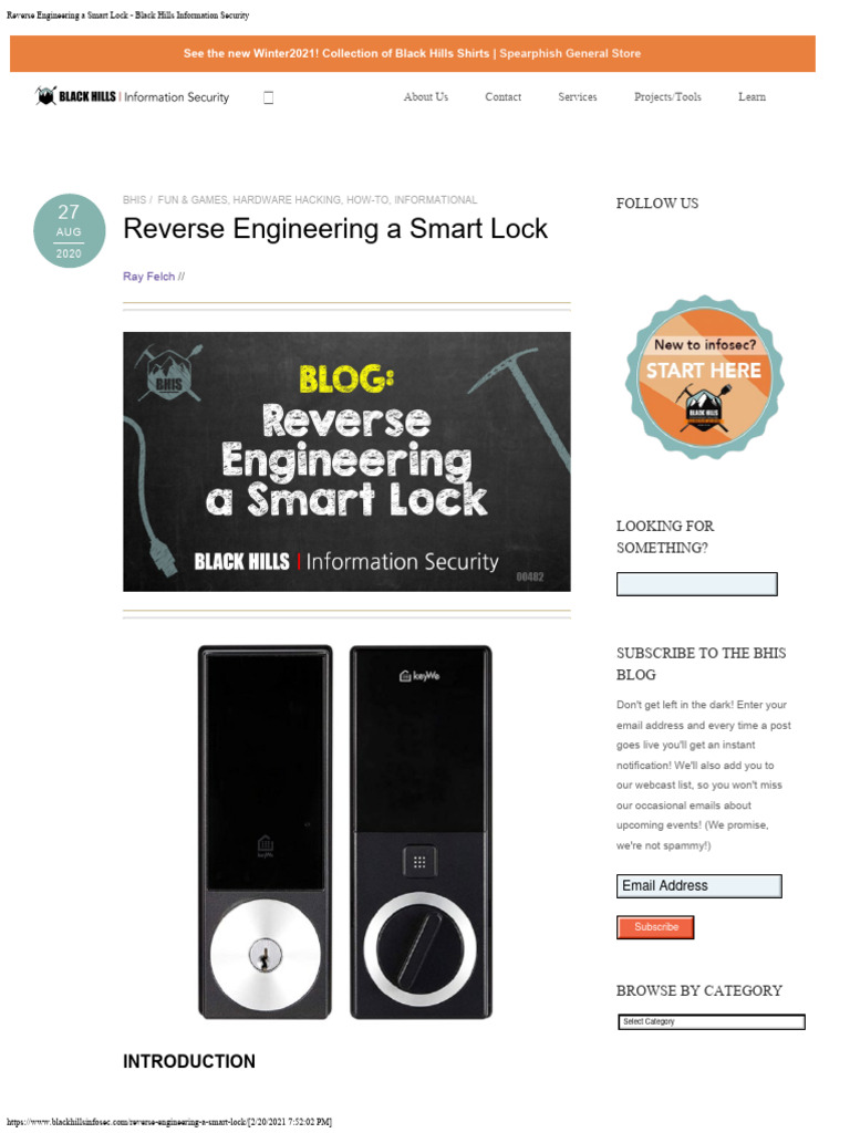 Reverse Engineering A BLE Smart Lock - Black Hills Information Security | PDF | Encryption ...