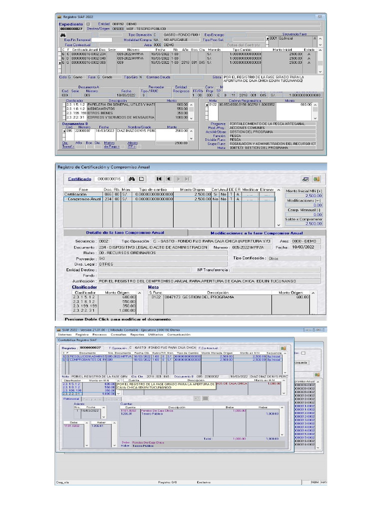 Caja Chica y Nota de Contab. | PDF