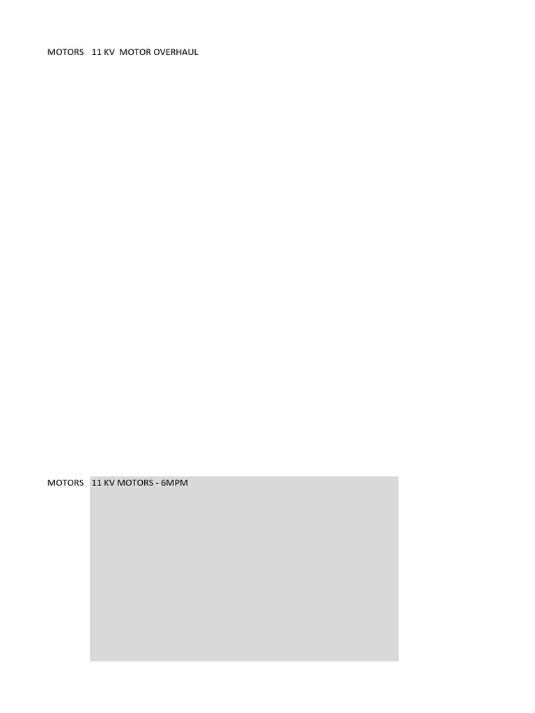 Motor PMs Work Instructions | PDF | Bearing (Mechanical) | Relay
