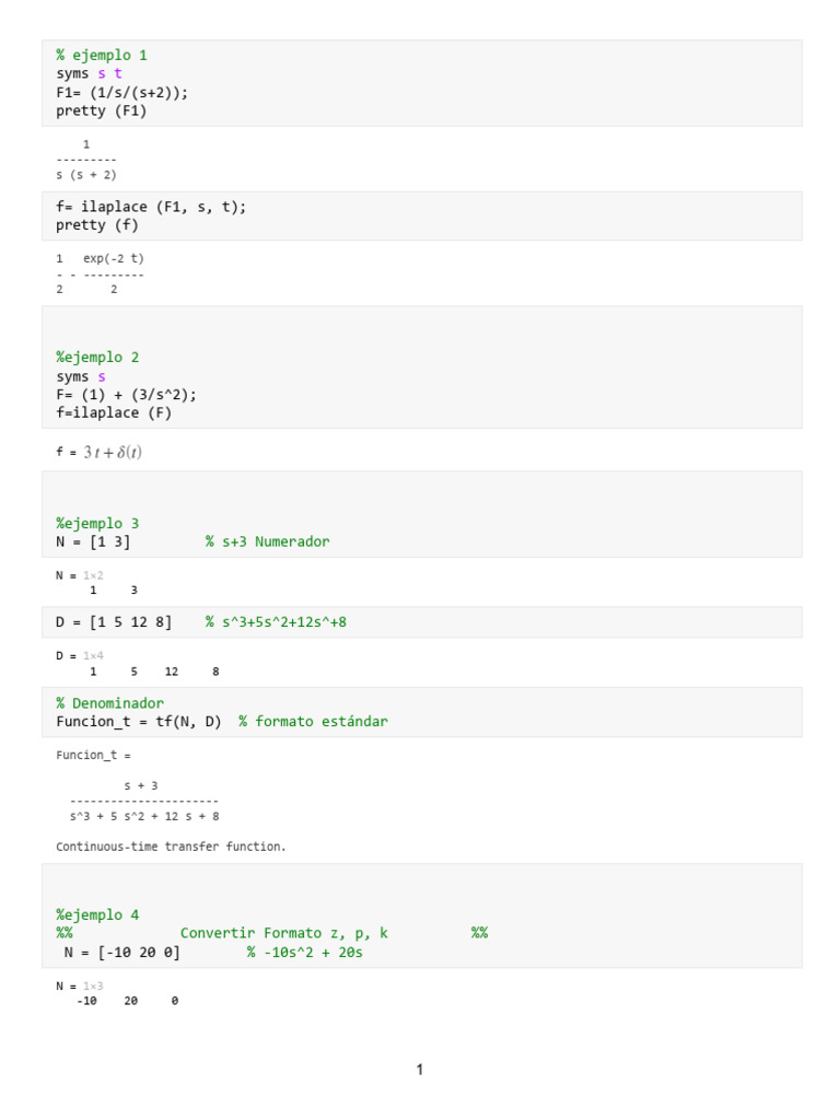 Transfer Functions and Residues in MATLAB | PDF | Mathematical Analysis | Functions And Mappings