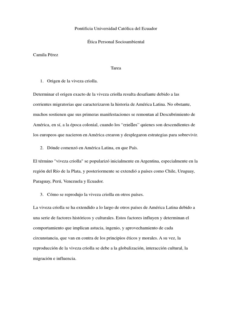 Orígenes y ejemplos de viveza criolla | PDF | America latina | Ecuador