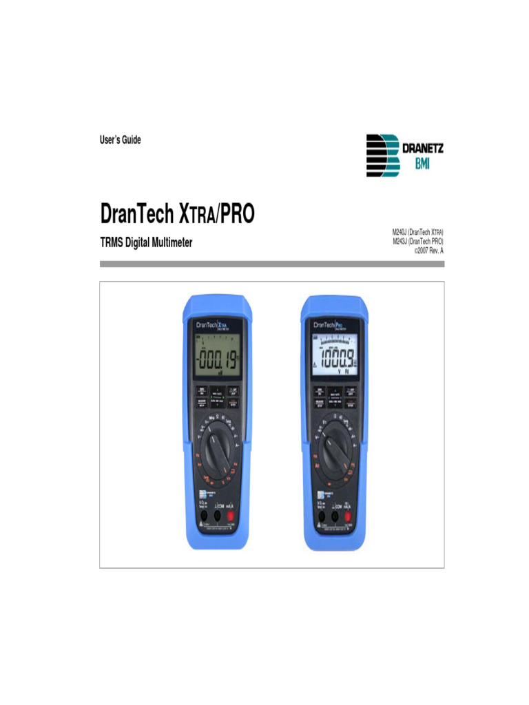 Drantech X /pro: Trms Digital Multimeter | PDF | Alternating Current | Fuse (Electrical)