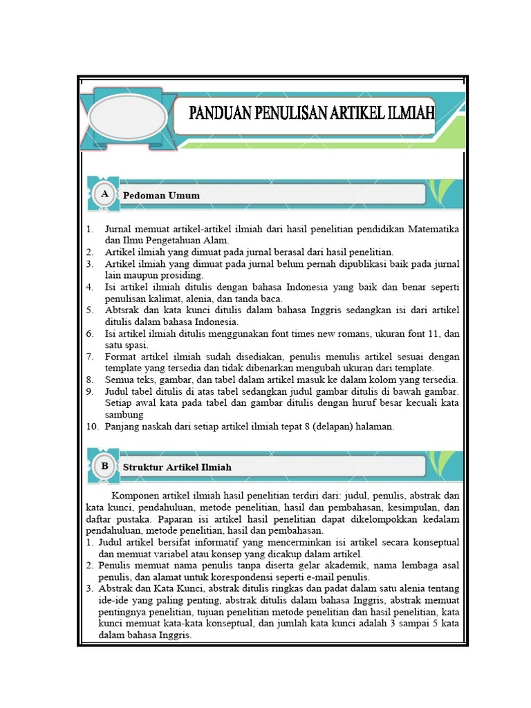 Panduan Penulisan Pada JEP 2 | PDF