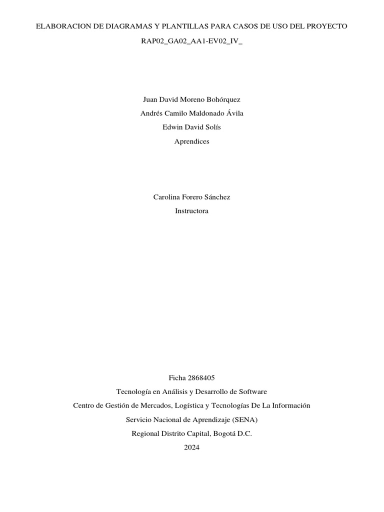 Elaboracion de Diagramas y Plantillas para Casos de Uso Del Proyecto | PDF | Caso de uso | Software
