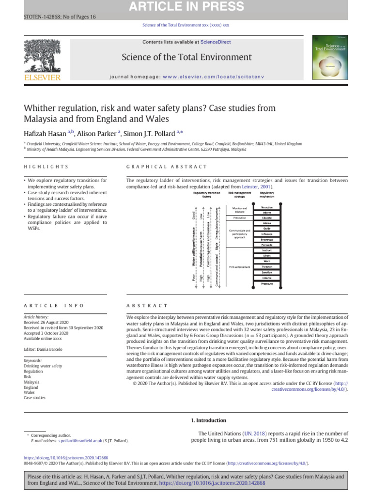 Whither_regulation_risk_and_water_safety_plans_Cas | PDF | Regulatory Compliance | Drinking Water