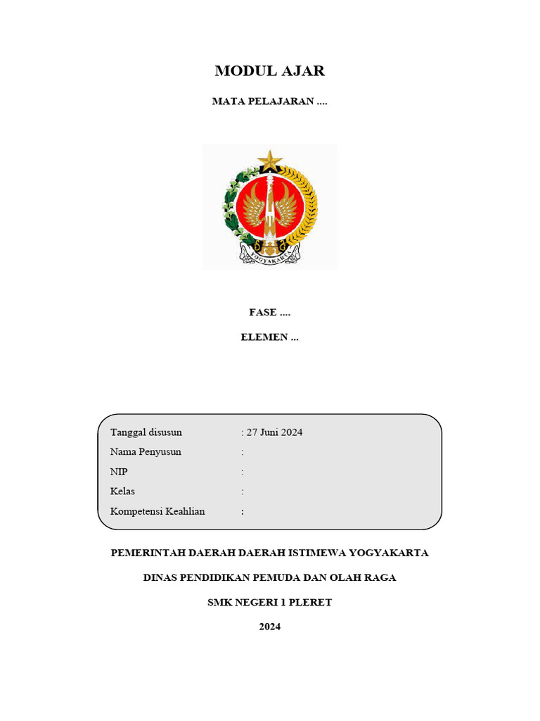 Form Modul Ajar | PDF