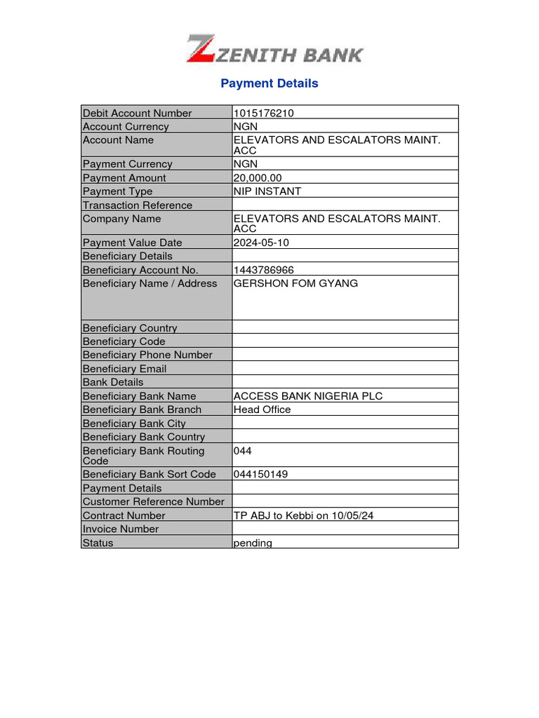 Payment Details for NIP Transaction | PDF | Finance & Money Management