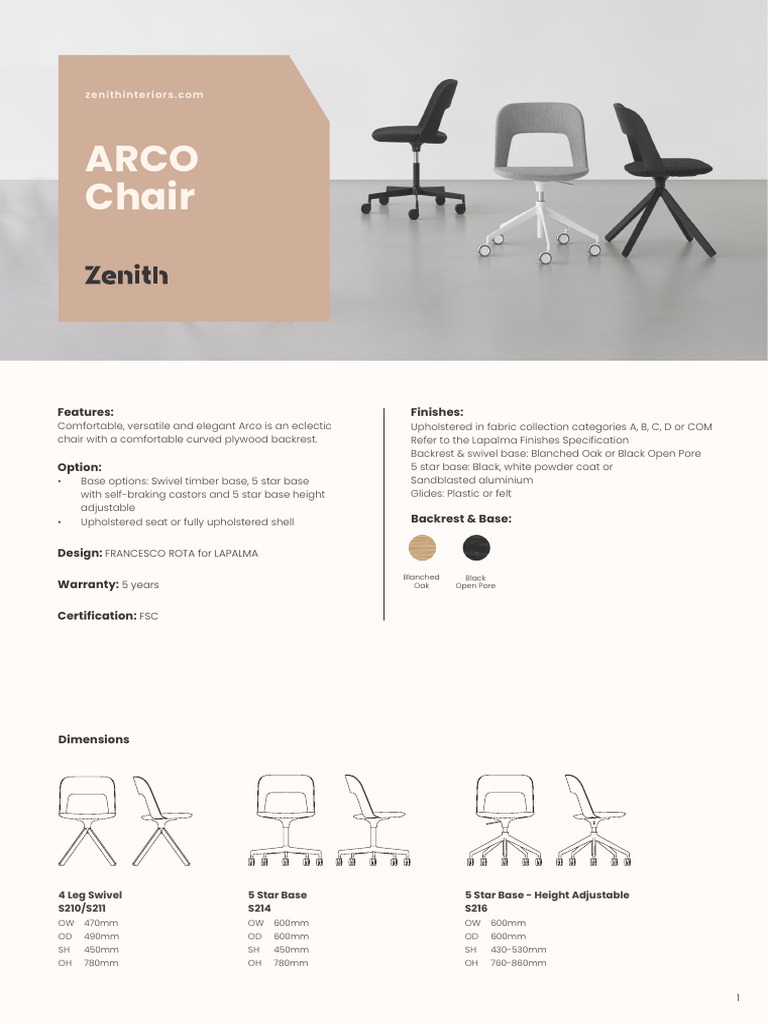 Arco Chair Specifications | PDF | Home & Garden