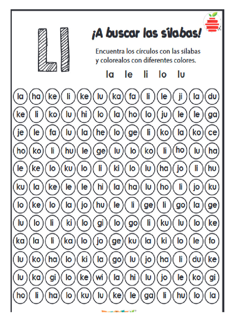 La Le Li Lo Lu Colorear | PDF