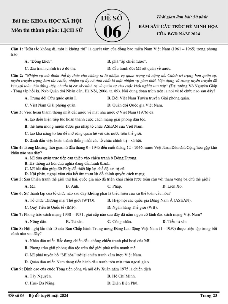 6. de So 06 Mon Lich Su | PDF