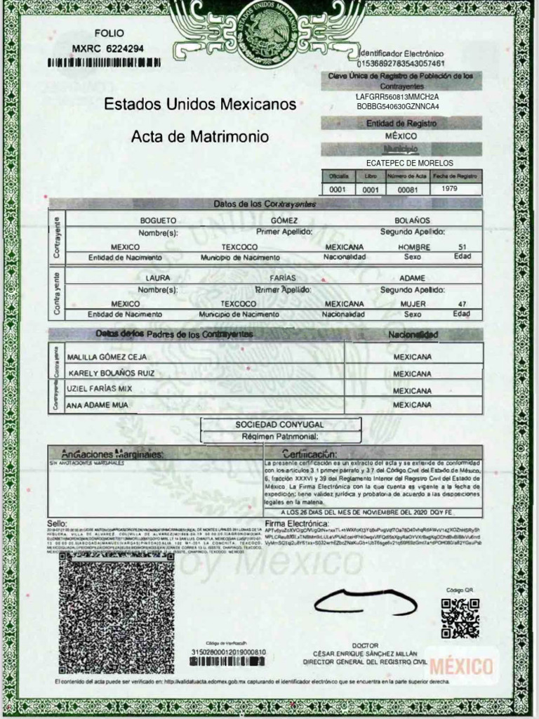 Acta de Matrimonio | PDF