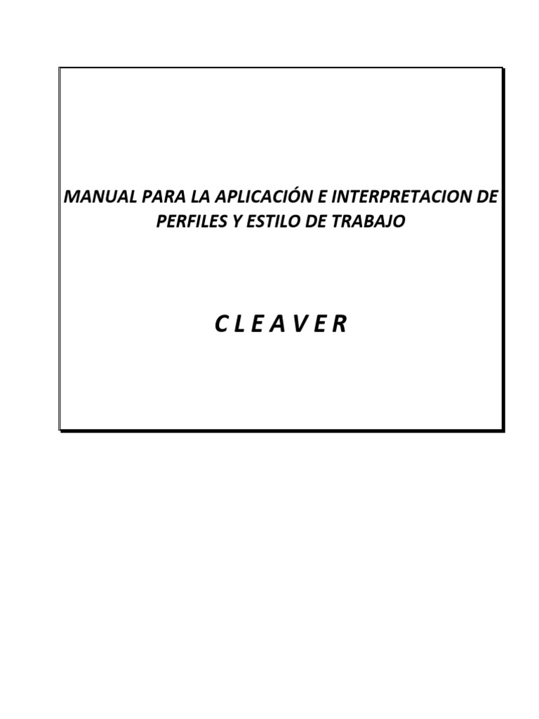 Cleaver Manual de Interpretacion | PDF | Motivación | Motivacional