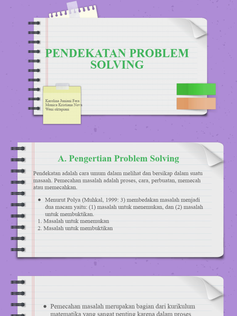 Pendekatan Problem Solving Kel 3 | PDF | Karier & Perkembangan | Sains & Matematika