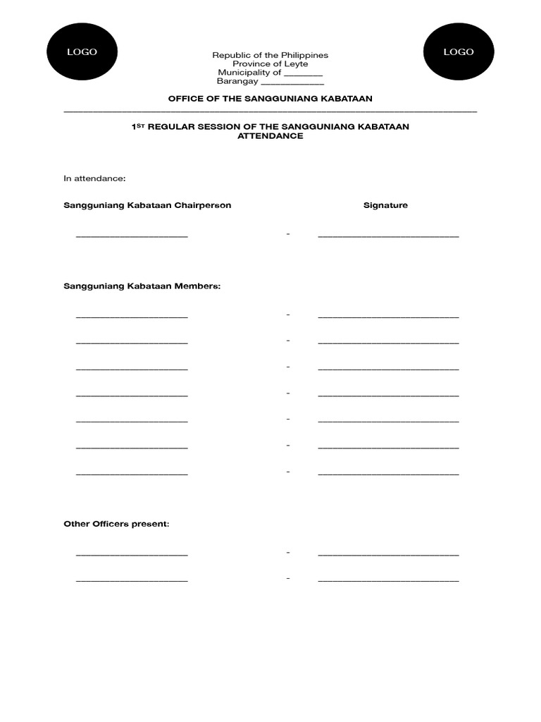 SK Session Attendance Sheet Template | PDF | Business