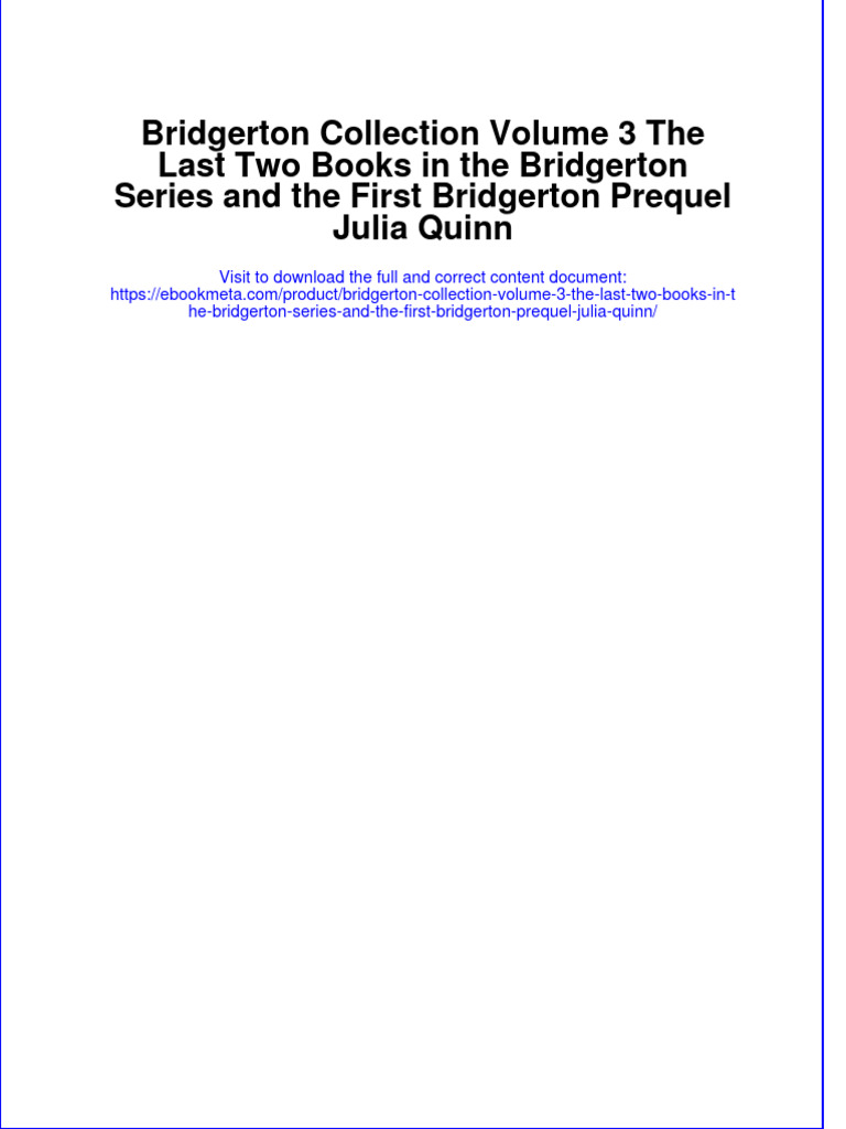 Dơnload Bridgerton Collection Volume 3 The Last Two Books in The ...
