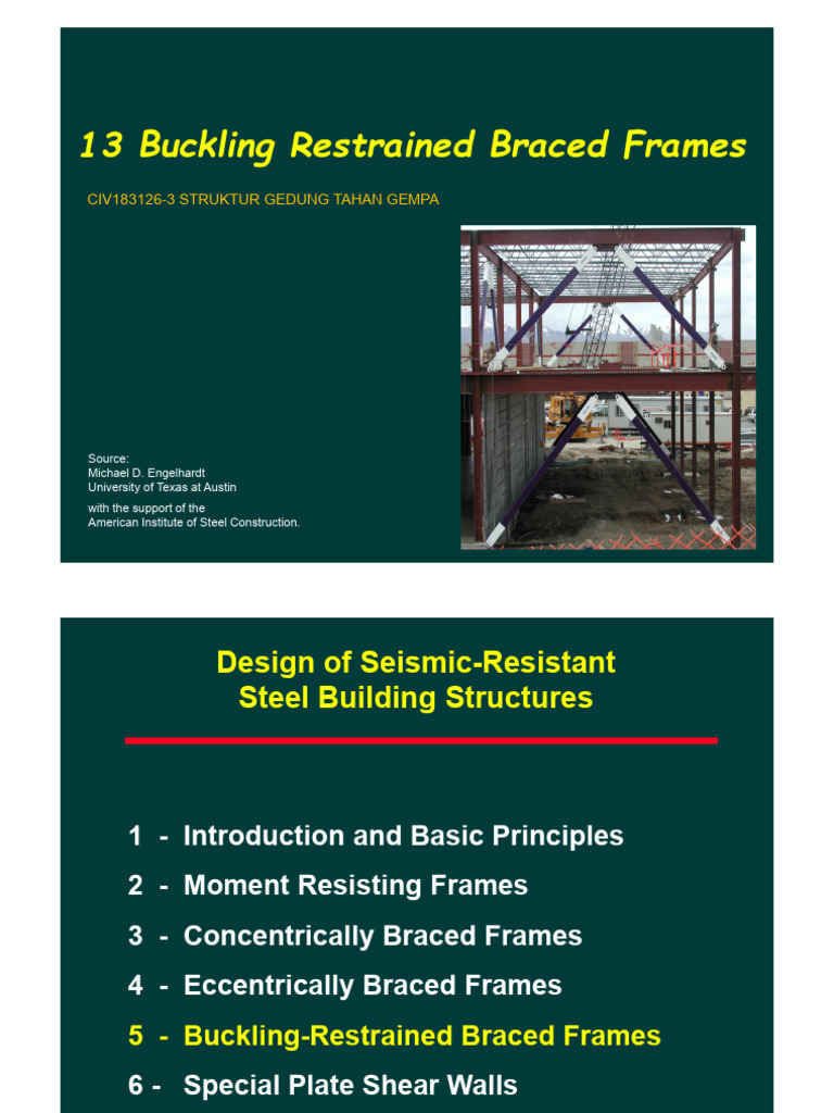 CIV183126 9-1 Buckling Restrained Braced Frames | PDF | Beam (Structure ...