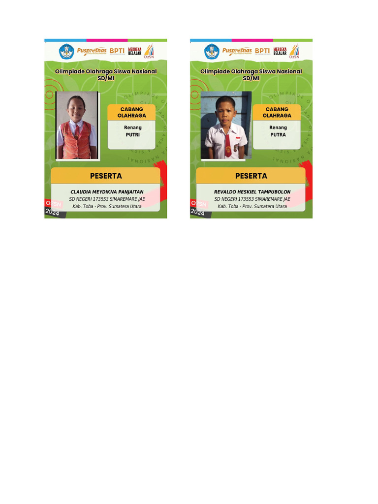 Kartu Peserta O2sn | PDF