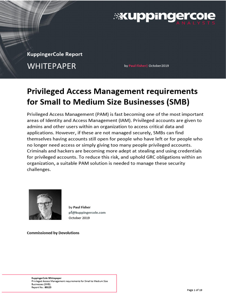 Kuppingercole Report Whitepaper Pam Requirements For SMB en | PDF ...