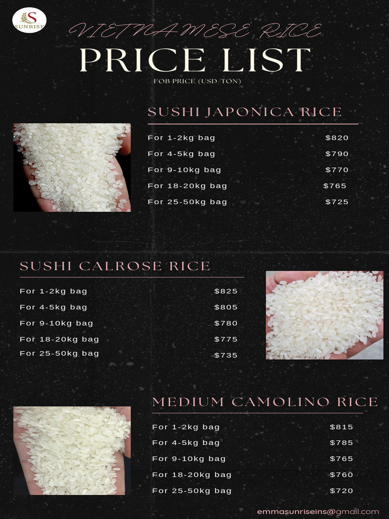 RICE PRICE LIST | PDF | Rice | Foods