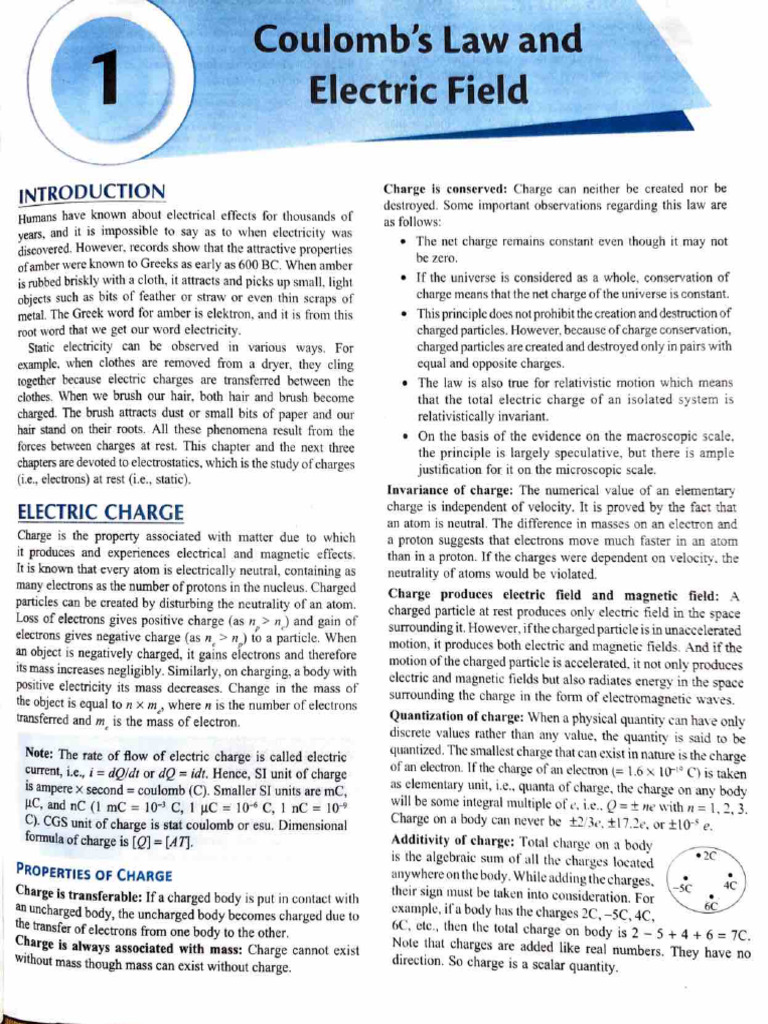 Electrostatics & Electric Current | PDF