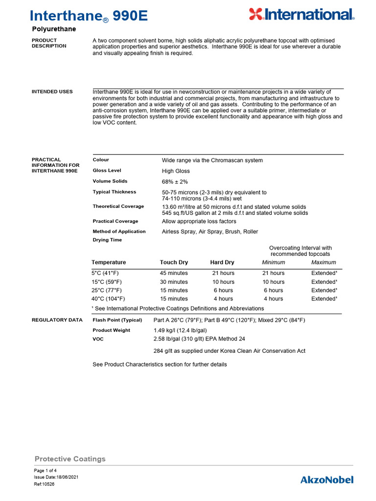 E-Program Files-AN-ConnectManager-SSIS-TDS-PDF-Interthane - 990E - Eng - A4 - 20210618 | PDF ...