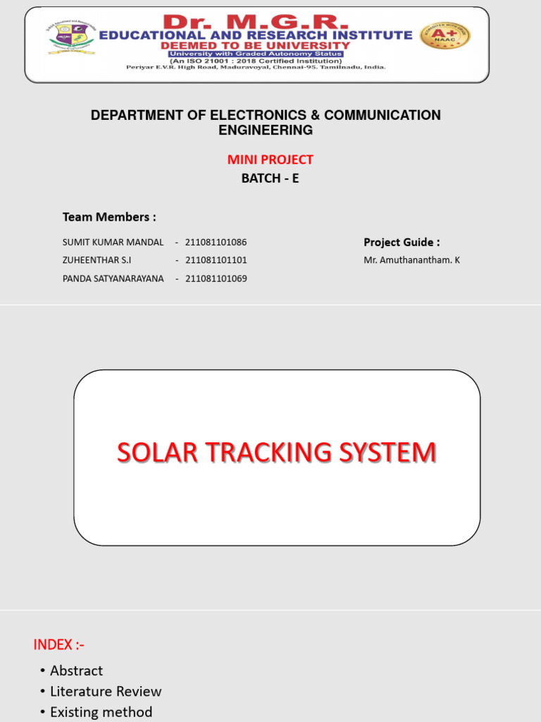 Solar Tracking System | PDF | Photovoltaics | Solar Panel