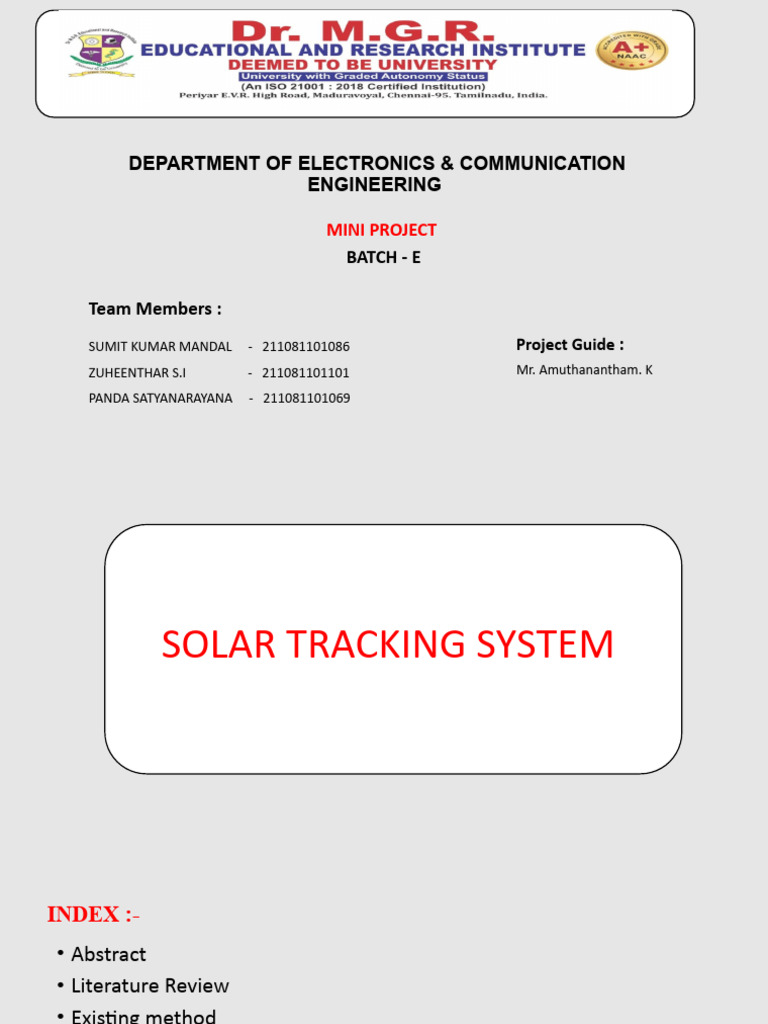 Solar Tracking System | PDF | Photovoltaics | Solar Panel