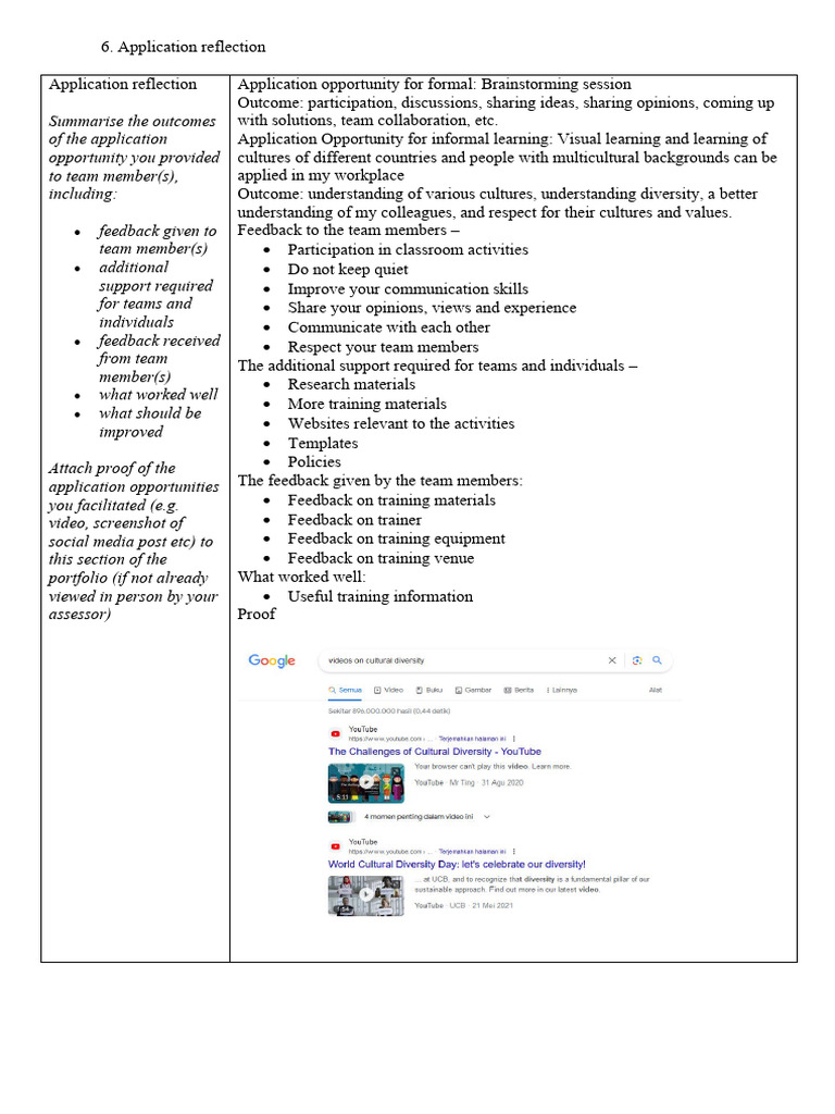 Application Reflection BSBCRT511 | PDF | Career & Growth