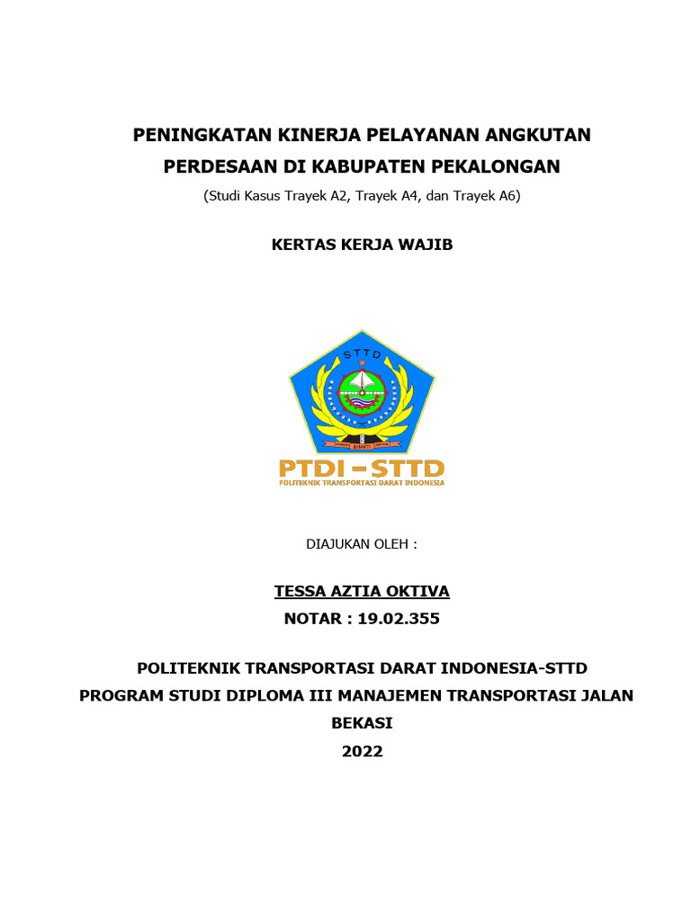 Peningkatan Kinerja Pelayanan Angkutan Perdesaan Di Kabupaten ...