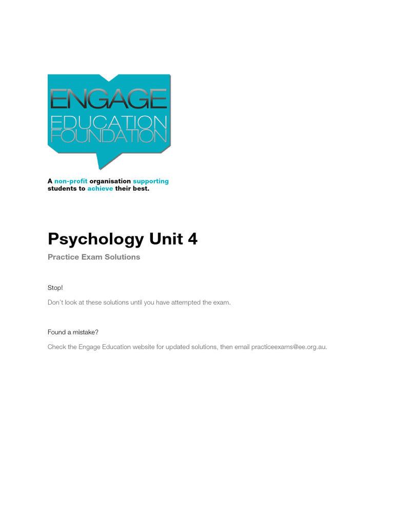 2012 Engage Unit 4 Solutions | PDF | Classical Conditioning | Learning