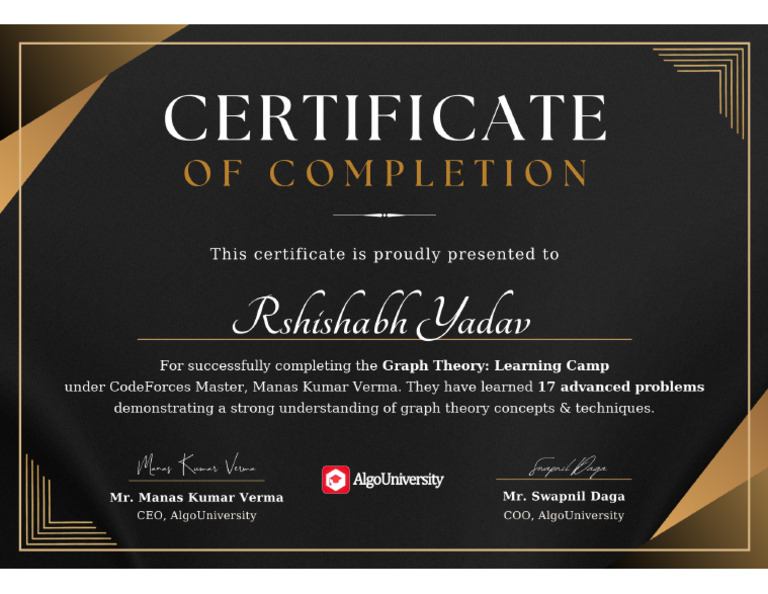 Graph Theory Certificate | PDF