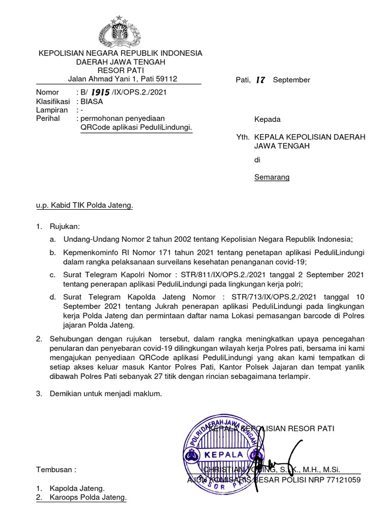 Surat Permohonan QR Code | PDF