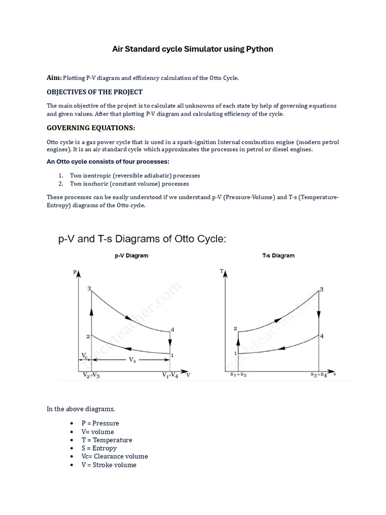 Air Standard Cycle Simulator Using Python | PDF | Mechanical Engineering | Quantity